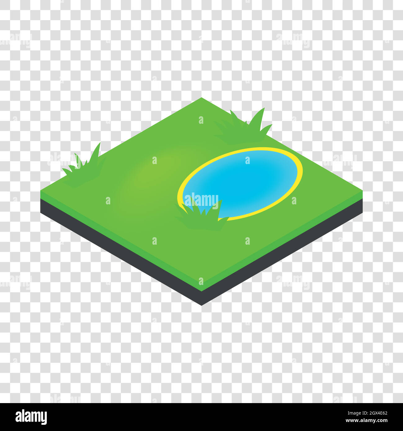 Lush green lake view Stock Vector Images - Alamy