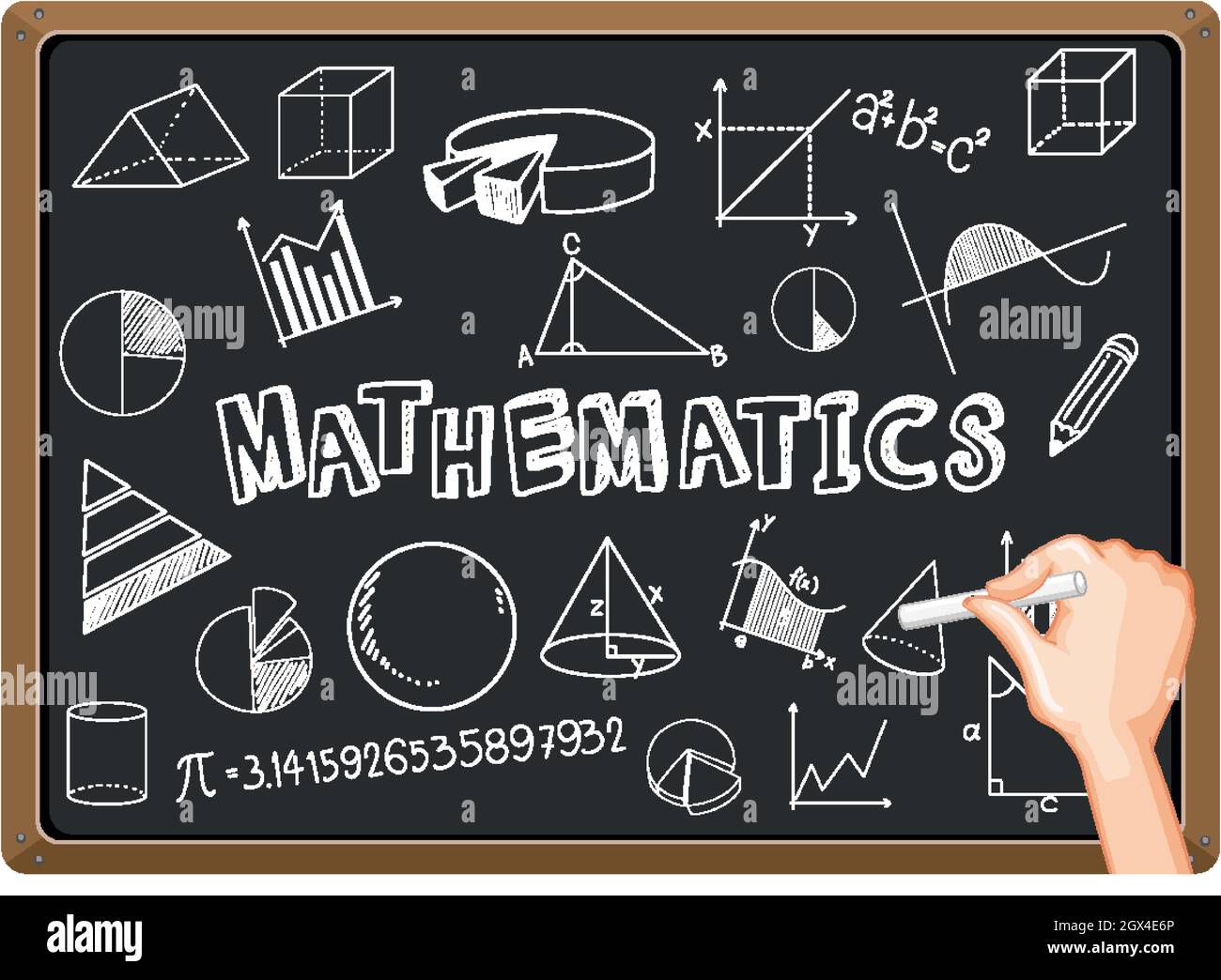 Hand writing math formula on blackboard illustration Stock Vector Image ...