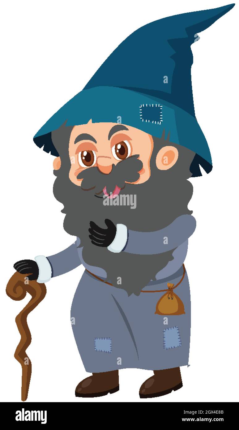 Poor olf man in medieval cartoon character illustration Stock Vector ...