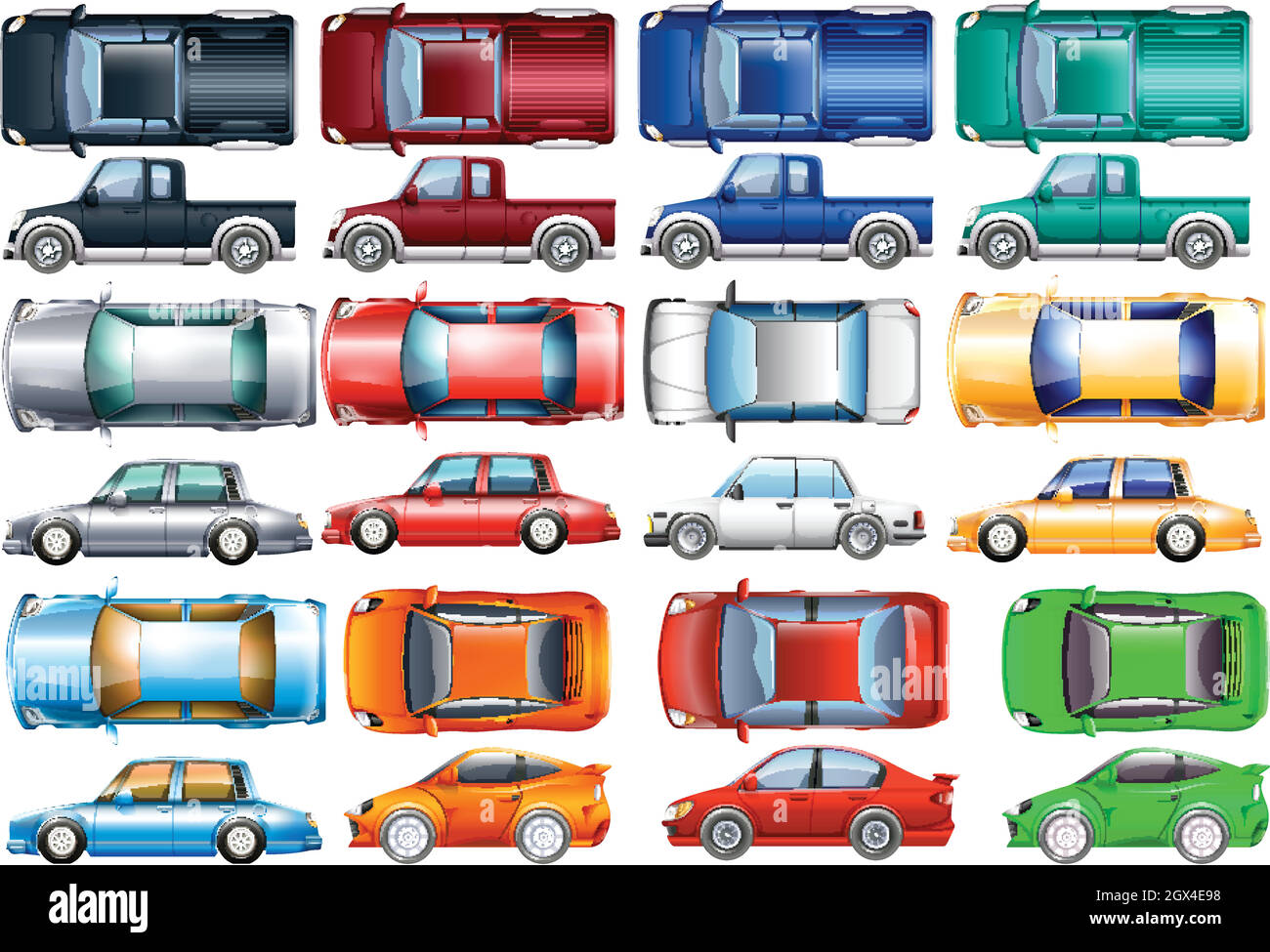 Set cartoon cars vehicles Stock Vector Images - Alamy