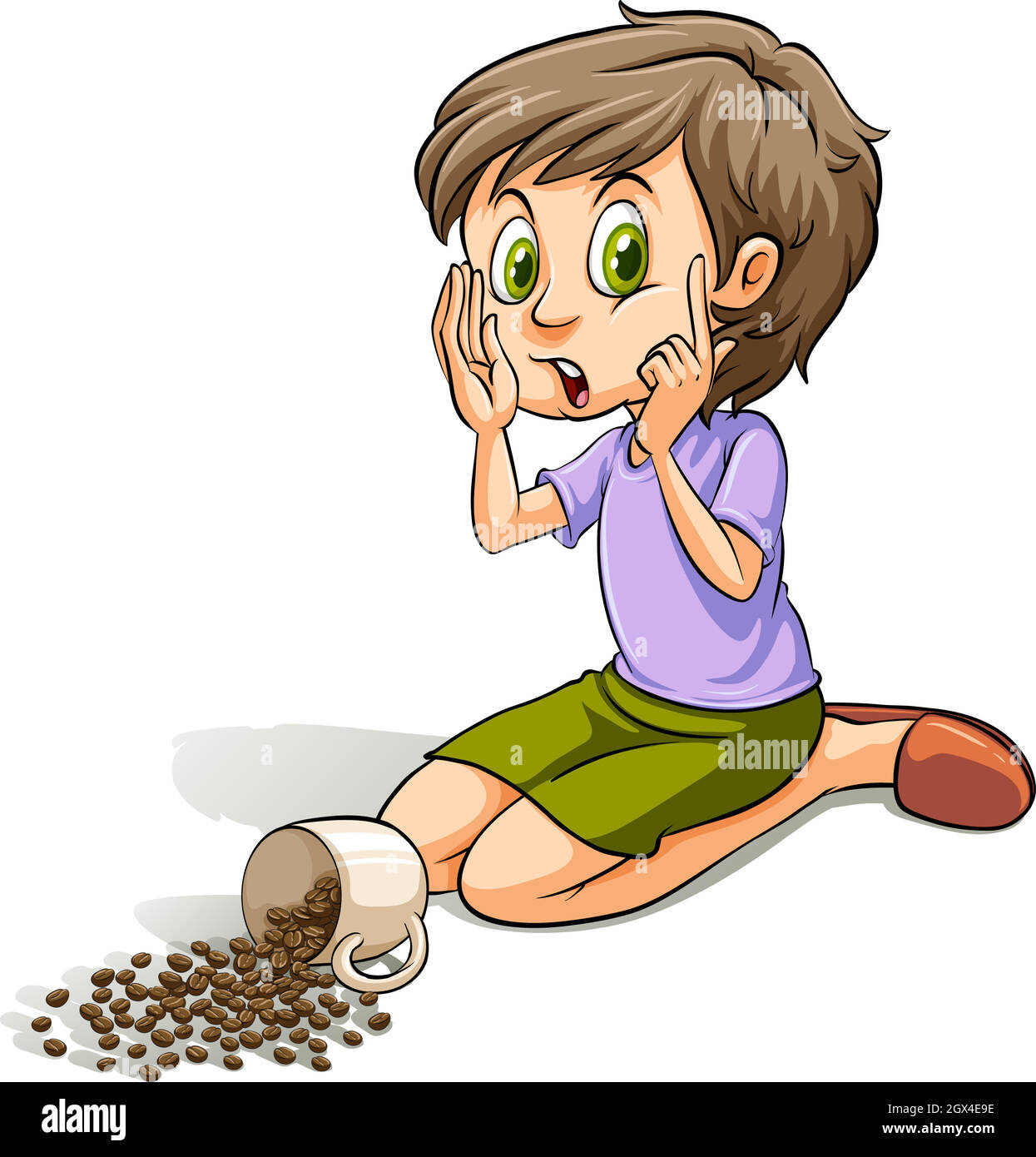 Girl spilling the beans Stock Vector Image & Art - Alamy