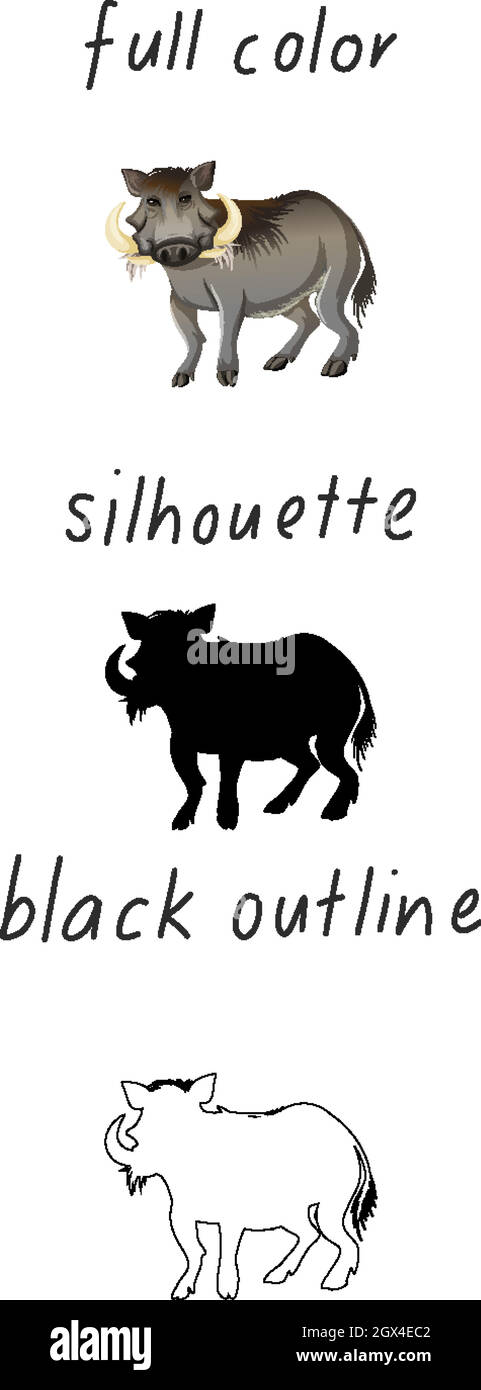 Wild line animals set Cut Out Stock Images & Pictures - Alamy