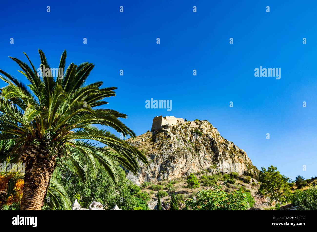The medieval Venetian fortress of Palamidi fortress, built uphill ...