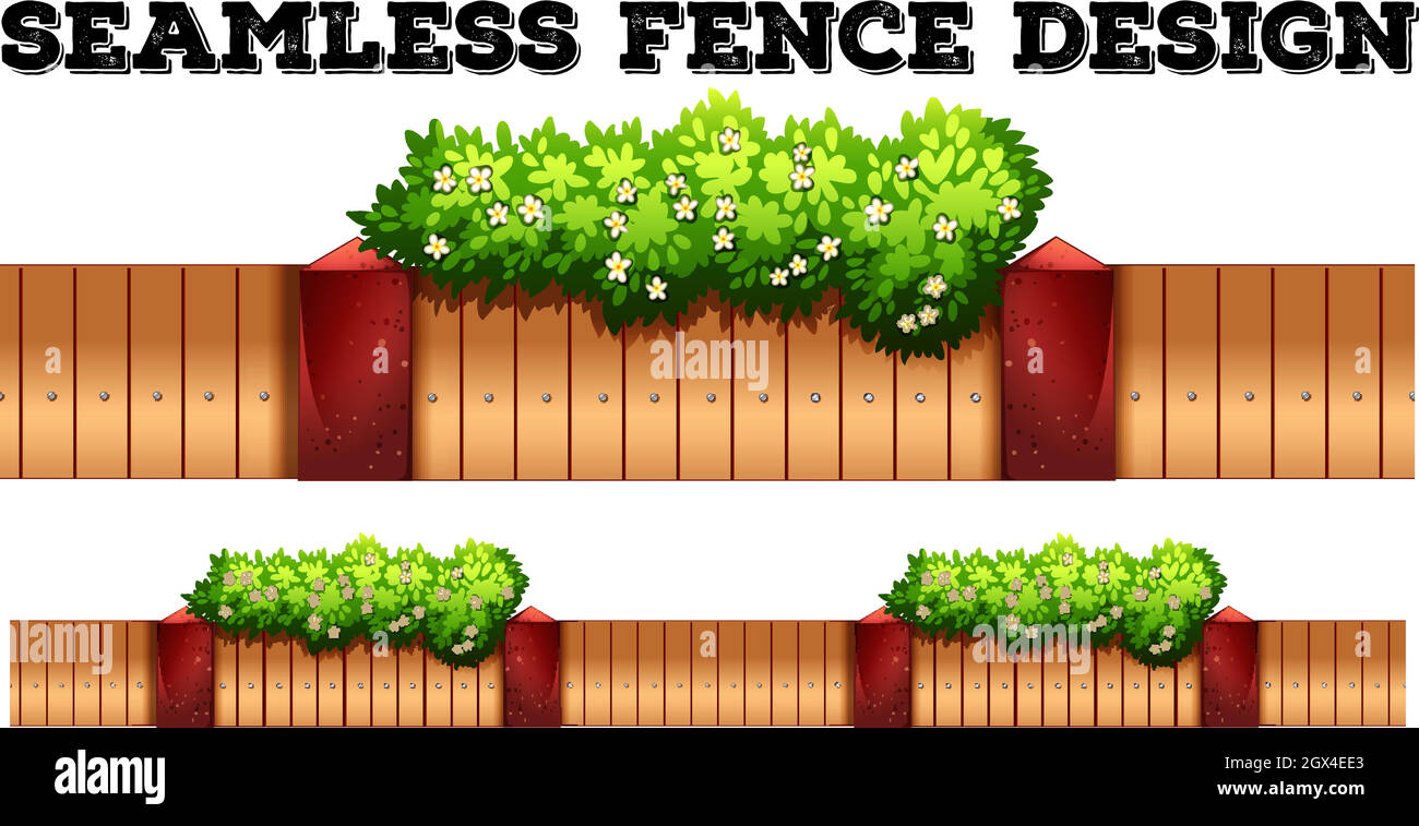 Seamless fence design with flower Stock Vector Image & Art - Alamy