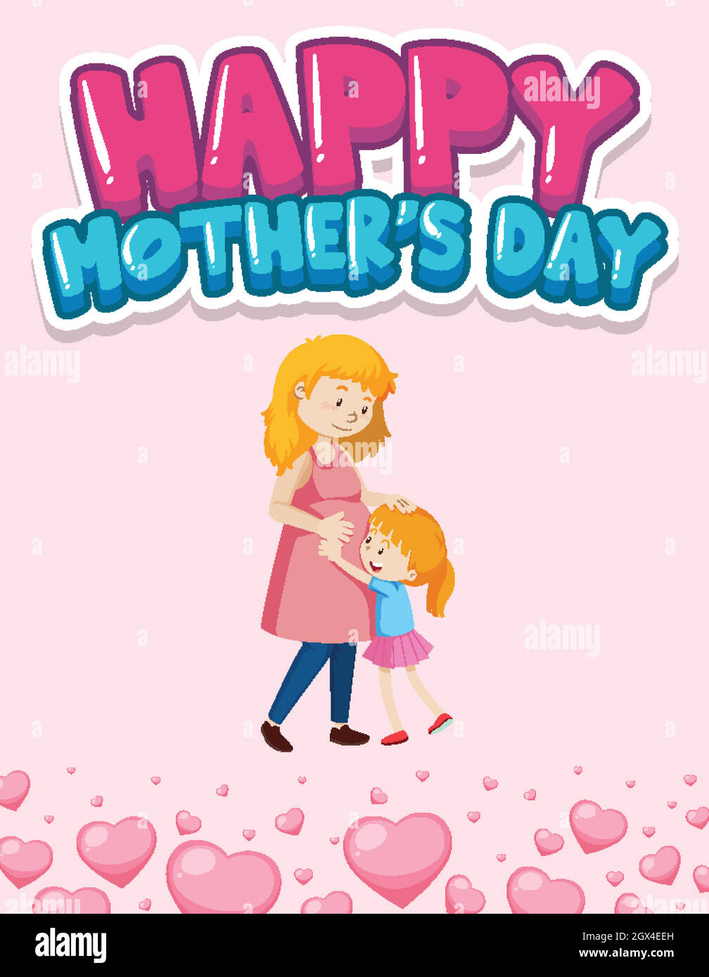 Happy pregnant mother Stock Vector Images - Alamy