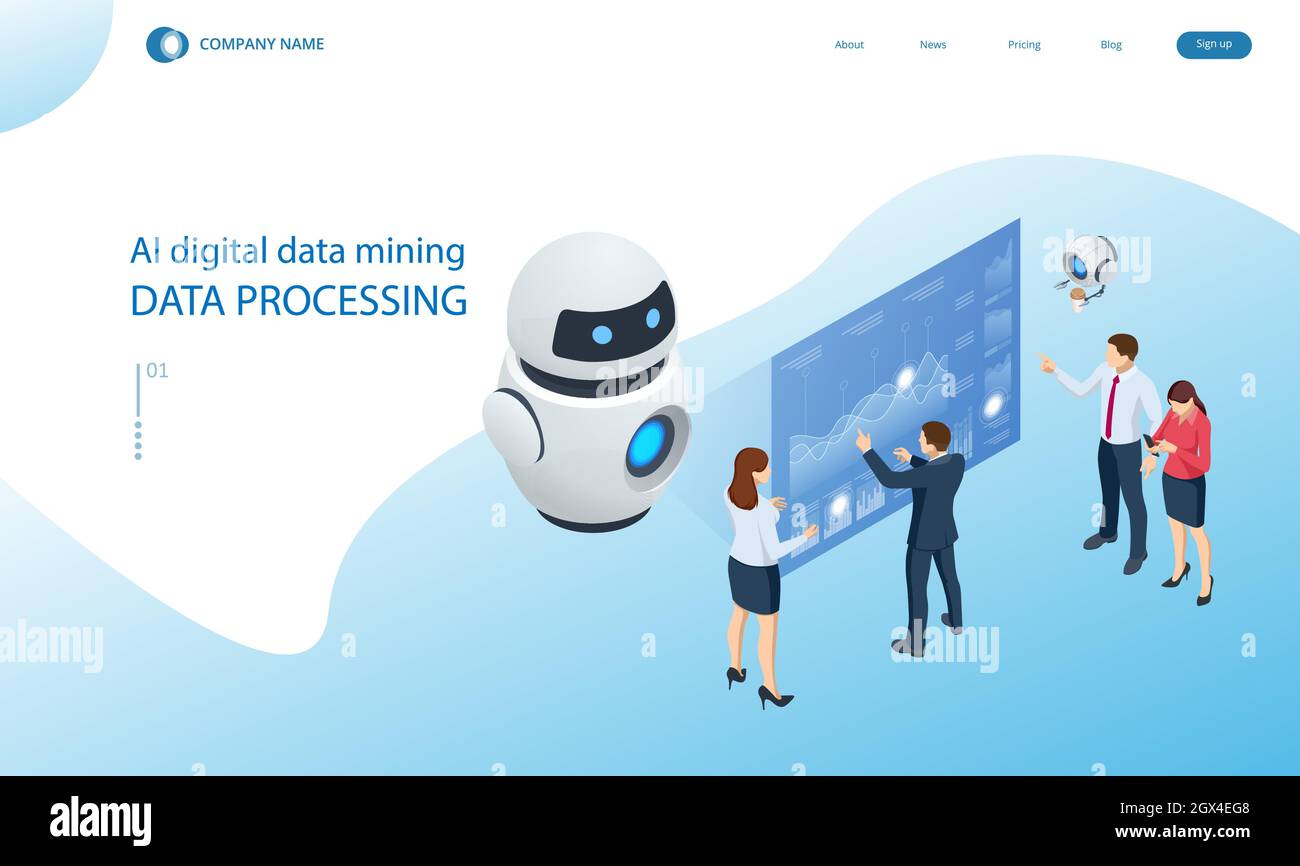 AI digital data mining, Data processing. Maintenance engineer working ...