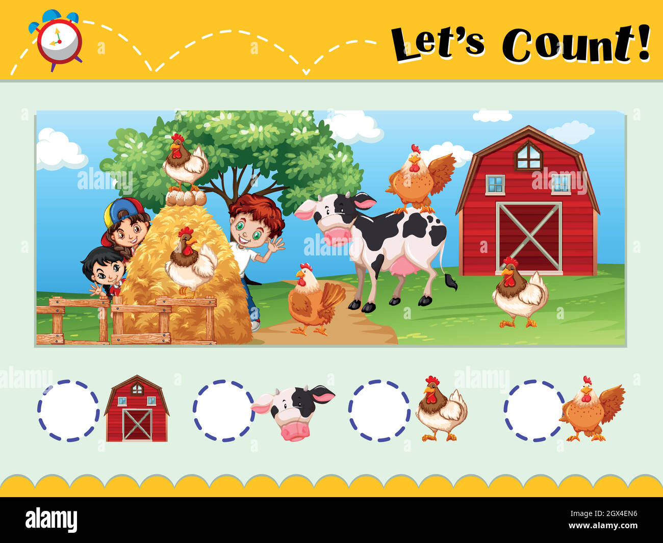 Worksheet design for counting animals Stock Vector Image & Art - Alamy