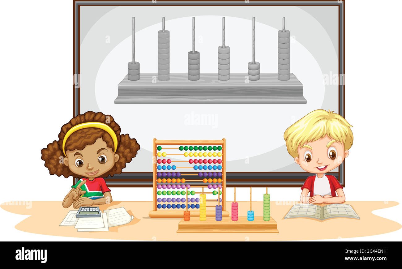 Students learning math in classroom Stock Vector Image & Art - Alamy