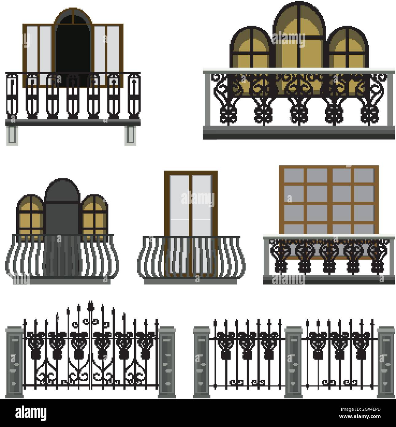 Victorian gothic architecture house Stock Vector Images - Alamy