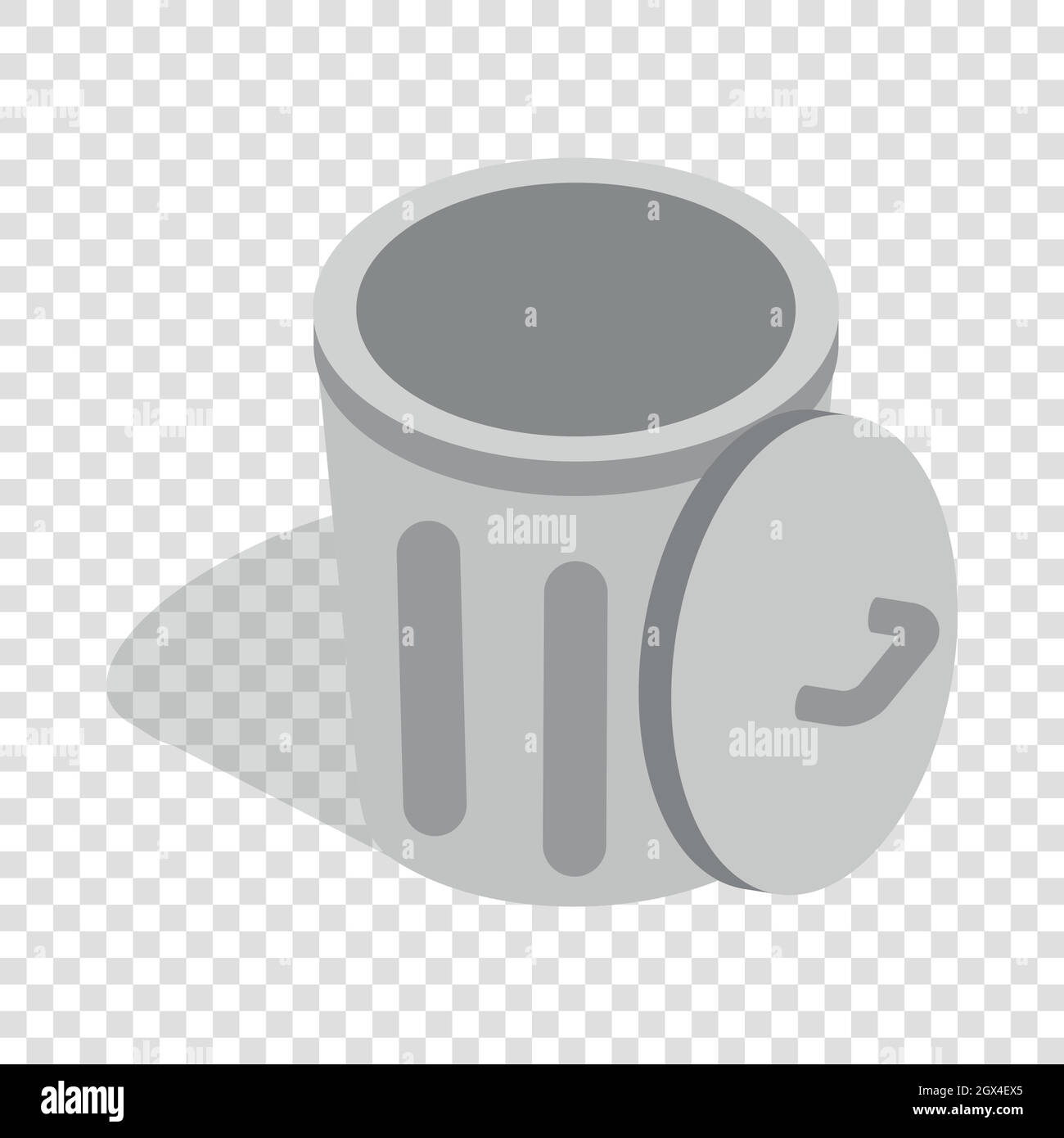 Gray trash can with open lid isometric icon Stock Vector Image & Art ...