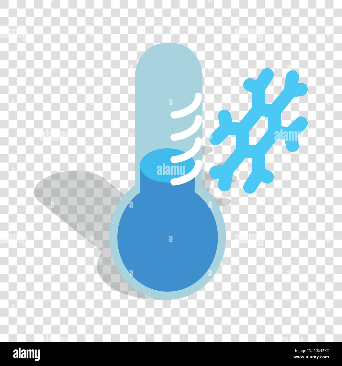 Frozen thermometer and snowflake isometric icon Stock Vector Image ...