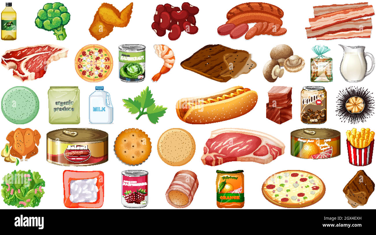 Set of food isolated Stock Vector Image & Art - Alamy