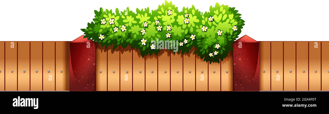 Seamless fence design with flowers Stock Vector Image & Art - Alamy