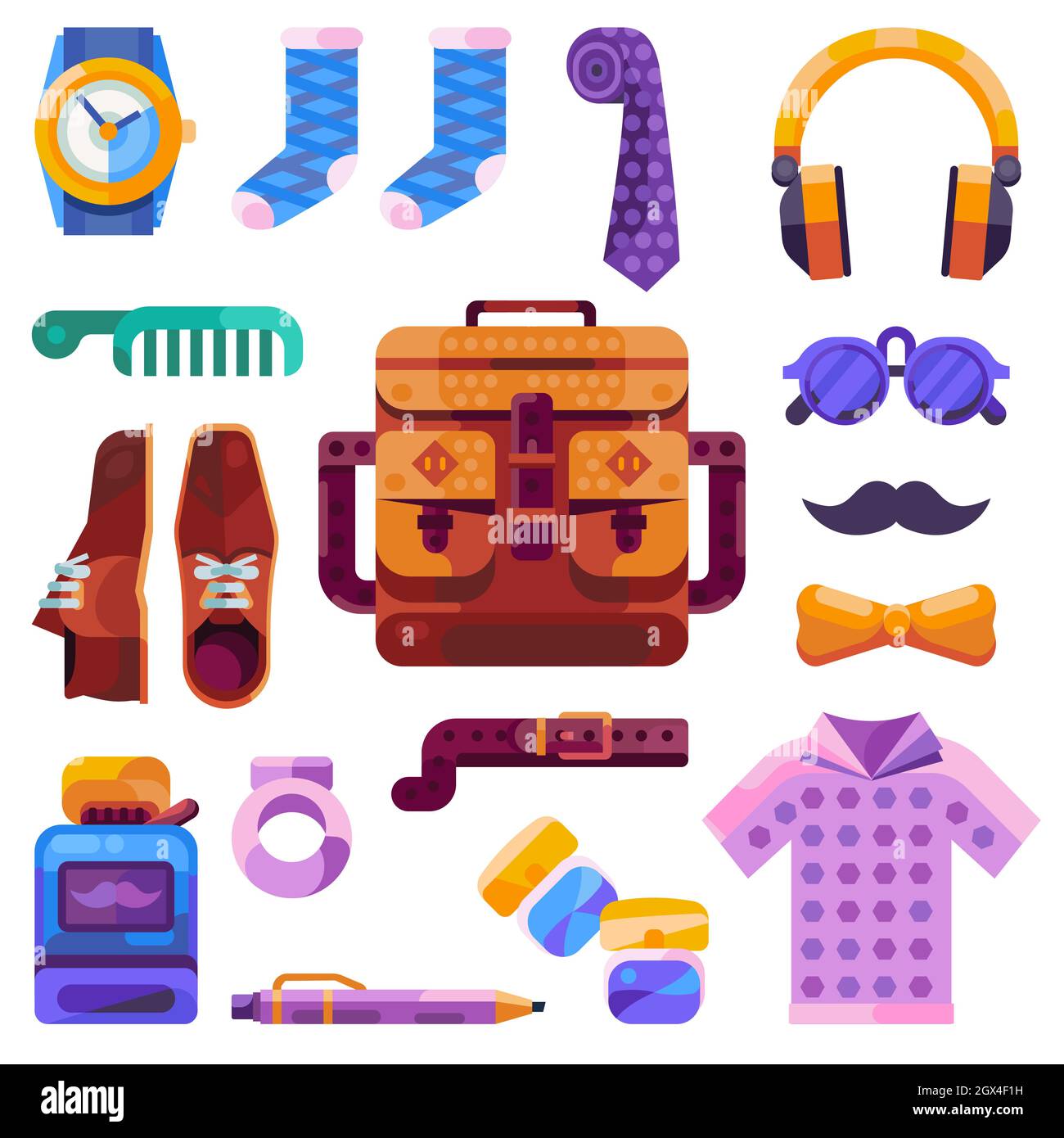 True Men Stuff or Hipster Accessories in Flat Stock Vector Image & Art ...