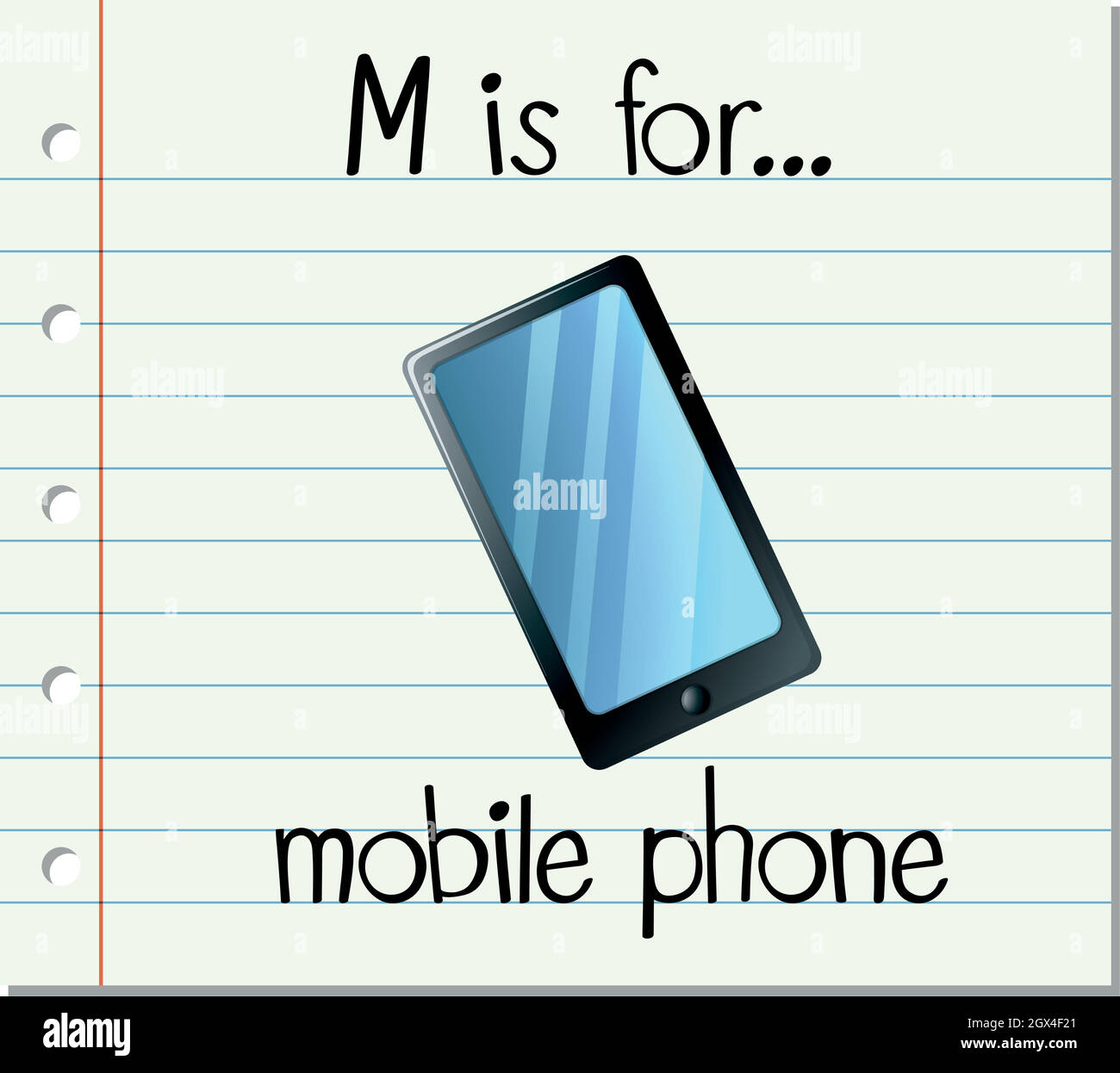 Flashcard letter M is for mobile phone Stock Vector Image & Art - Alamy