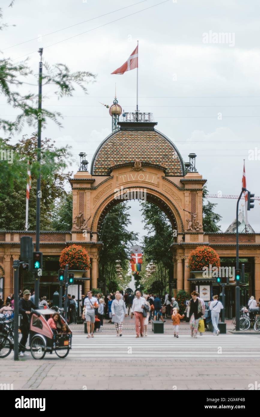 COPENHAGEN, DENMARK - AUGUST 14, 2021: Regular traffic of cars and ...