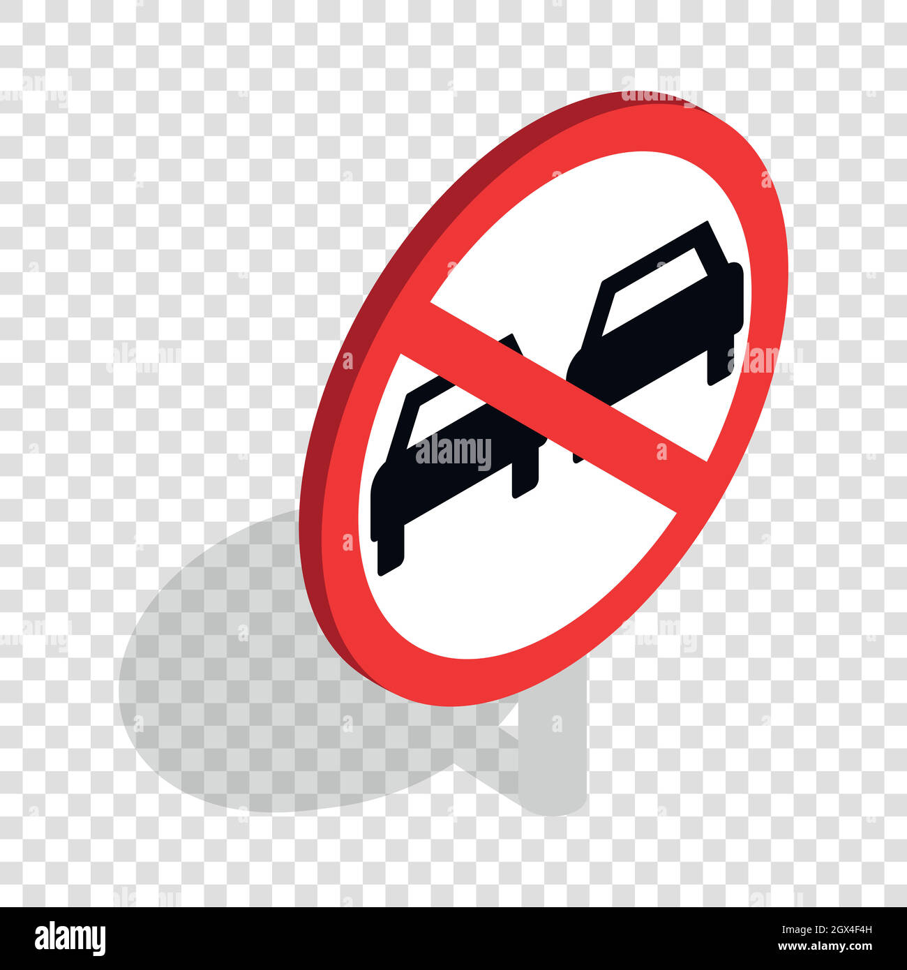 No overtaking sign isometric icon Stock Vector Image & Art - Alamy