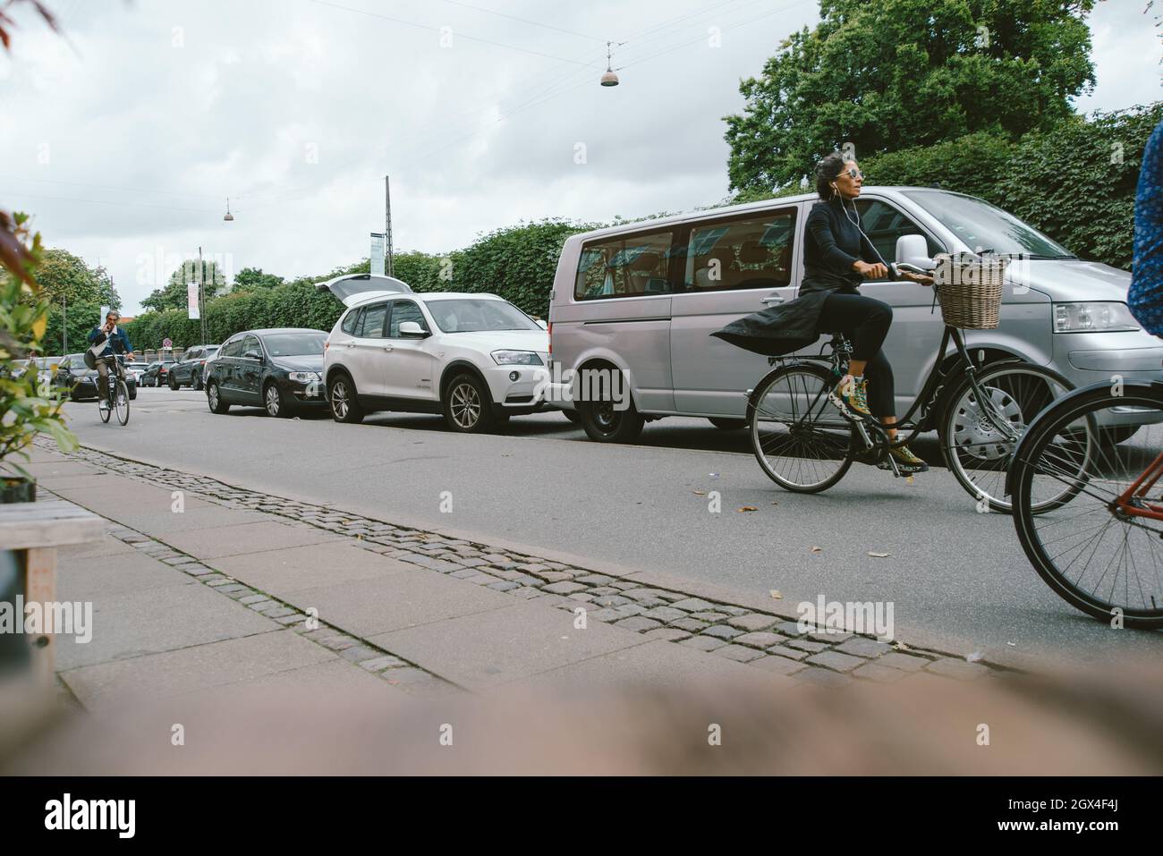 COPENHAGEN, DENMARK - AUGUST 14, 2021: Regular traffic of cars and ...