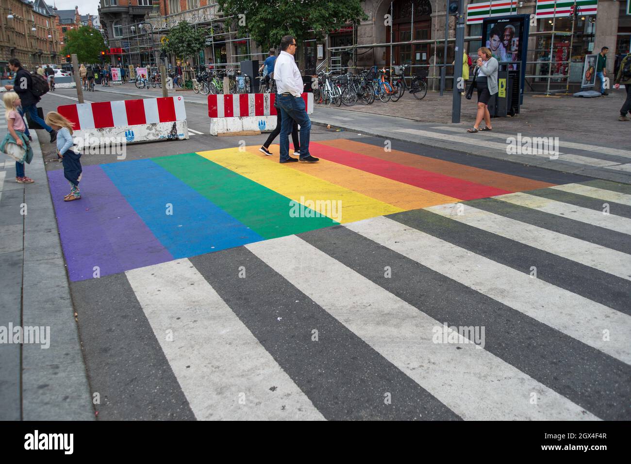 COPENHAGEN, DENMARK - AUGUST 14, 2021: Regular traffic of cars and ...