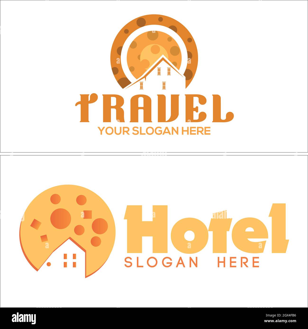 Hotel cabin villa rental symbol cheese home logo design Stock Vector ...