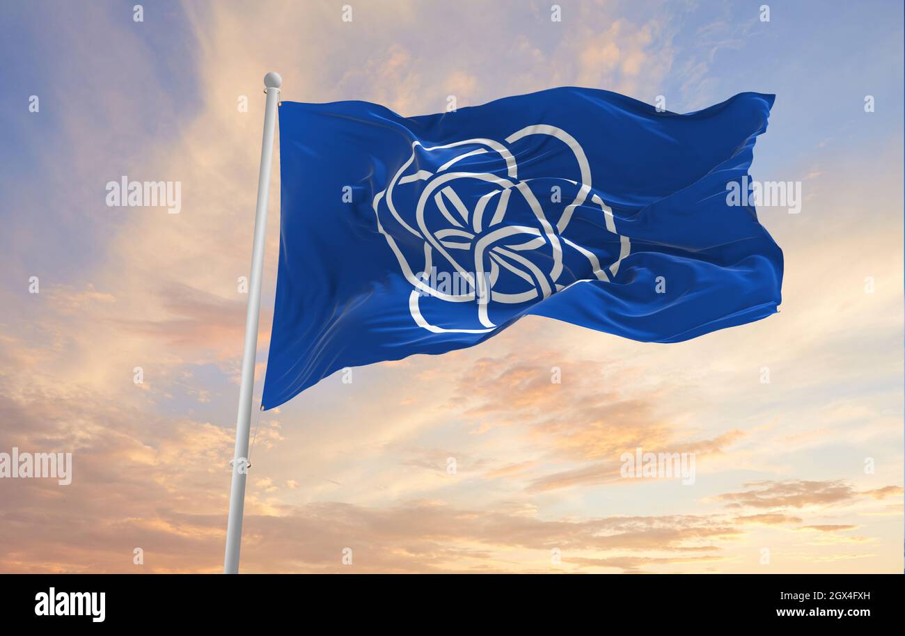 Minsk, Belarus - May, 2021: flag of International Flag of Planet Earth ...