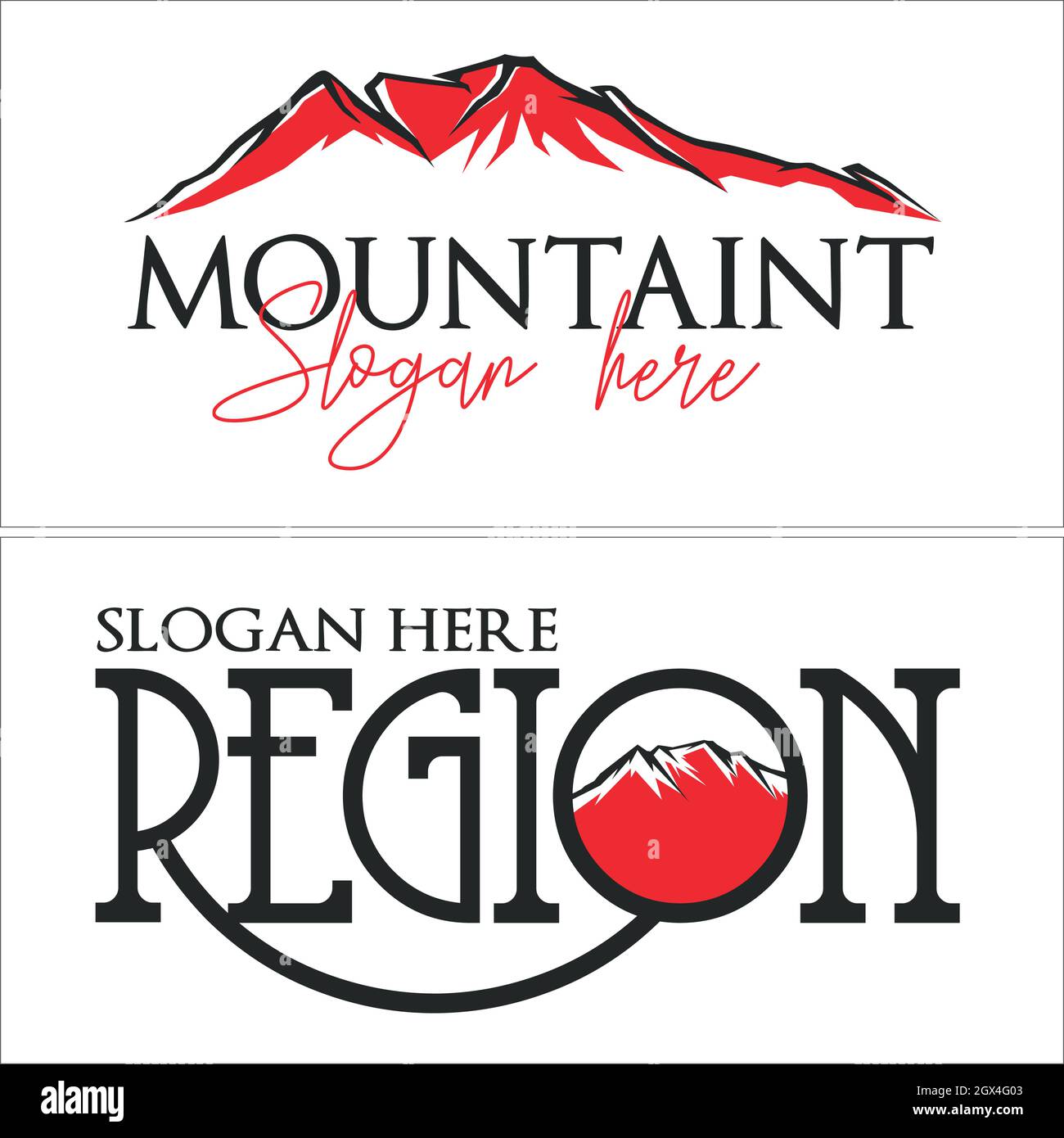 Set of mountain symbol icon combination mark logo design Stock Vector ...