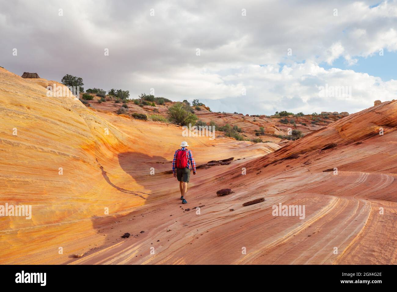 Hike in the Utah mountains. Hiking in unusual natural landscapes ...