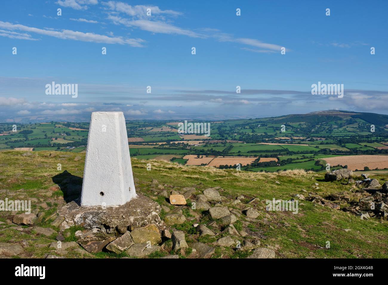 Brown Clee Hill, as seen from Titterstone Clee Hill, Shropshire Stock ...