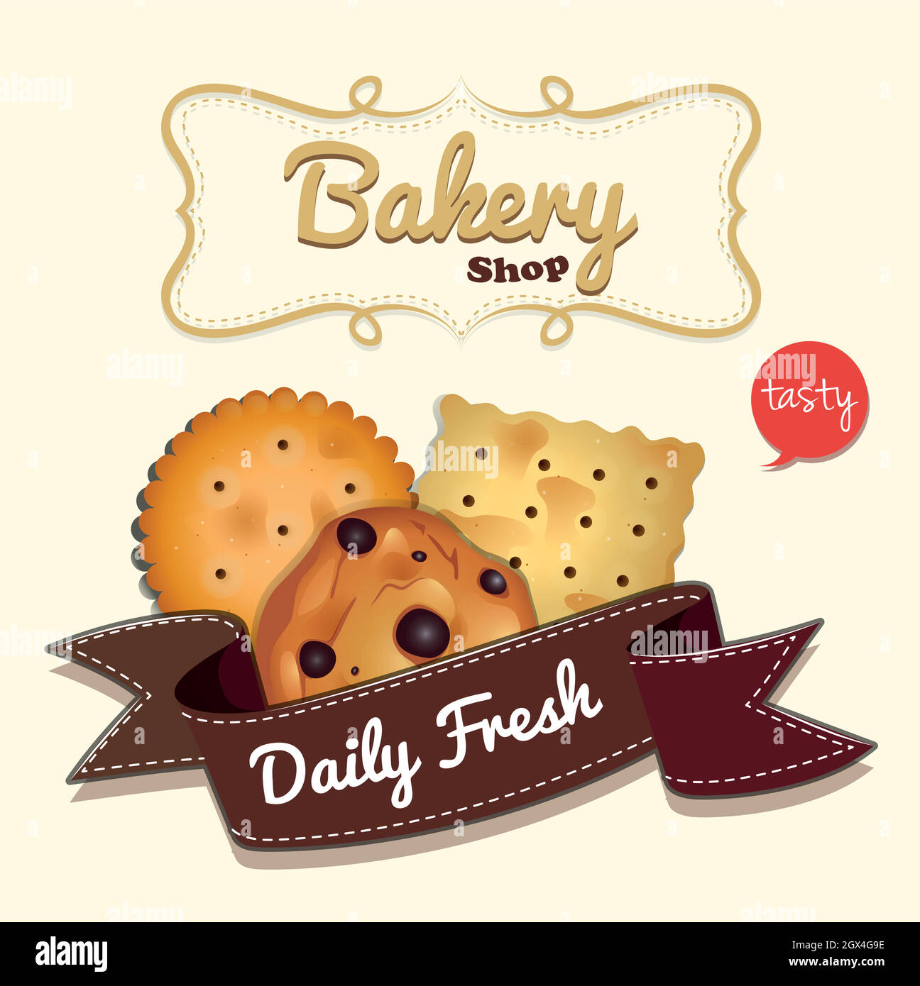 Chocolate chip cookie sticker hi-res stock photography and images - Alamy