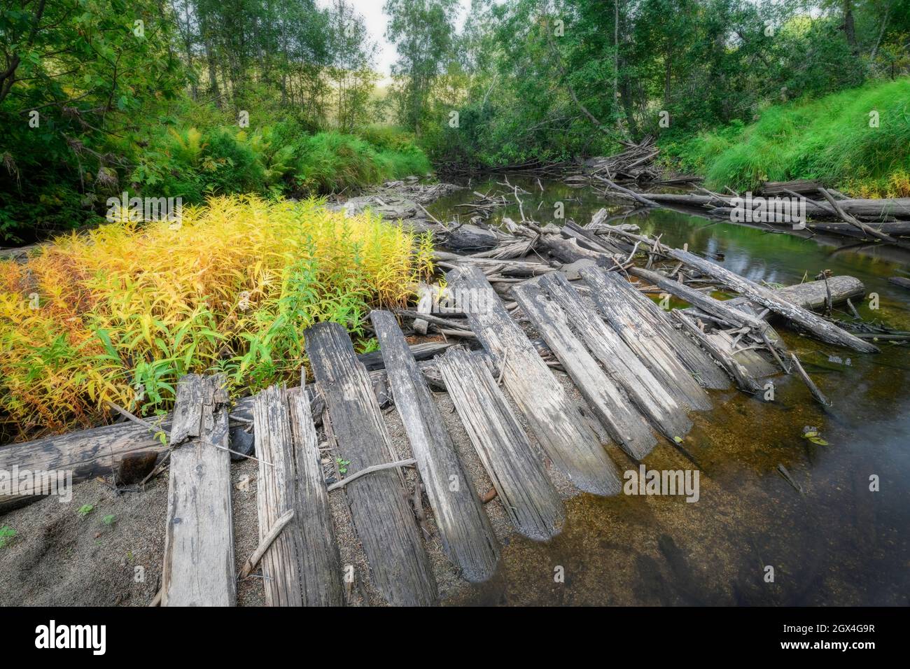 Old bridge is laying in the water hi-res stock photography and images ...