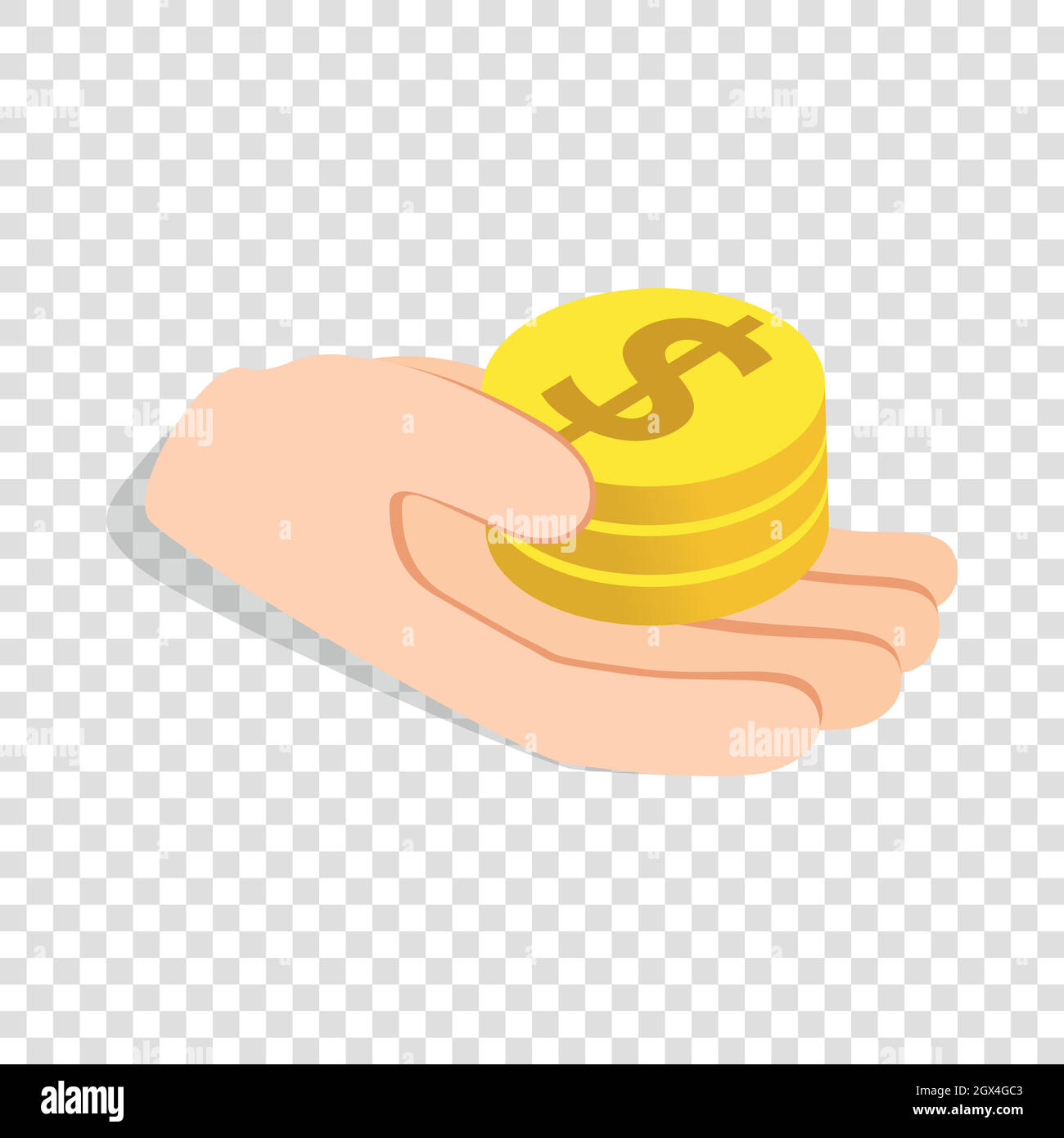 Hand holding coins isometric icon Stock Vector Image & Art - Alamy