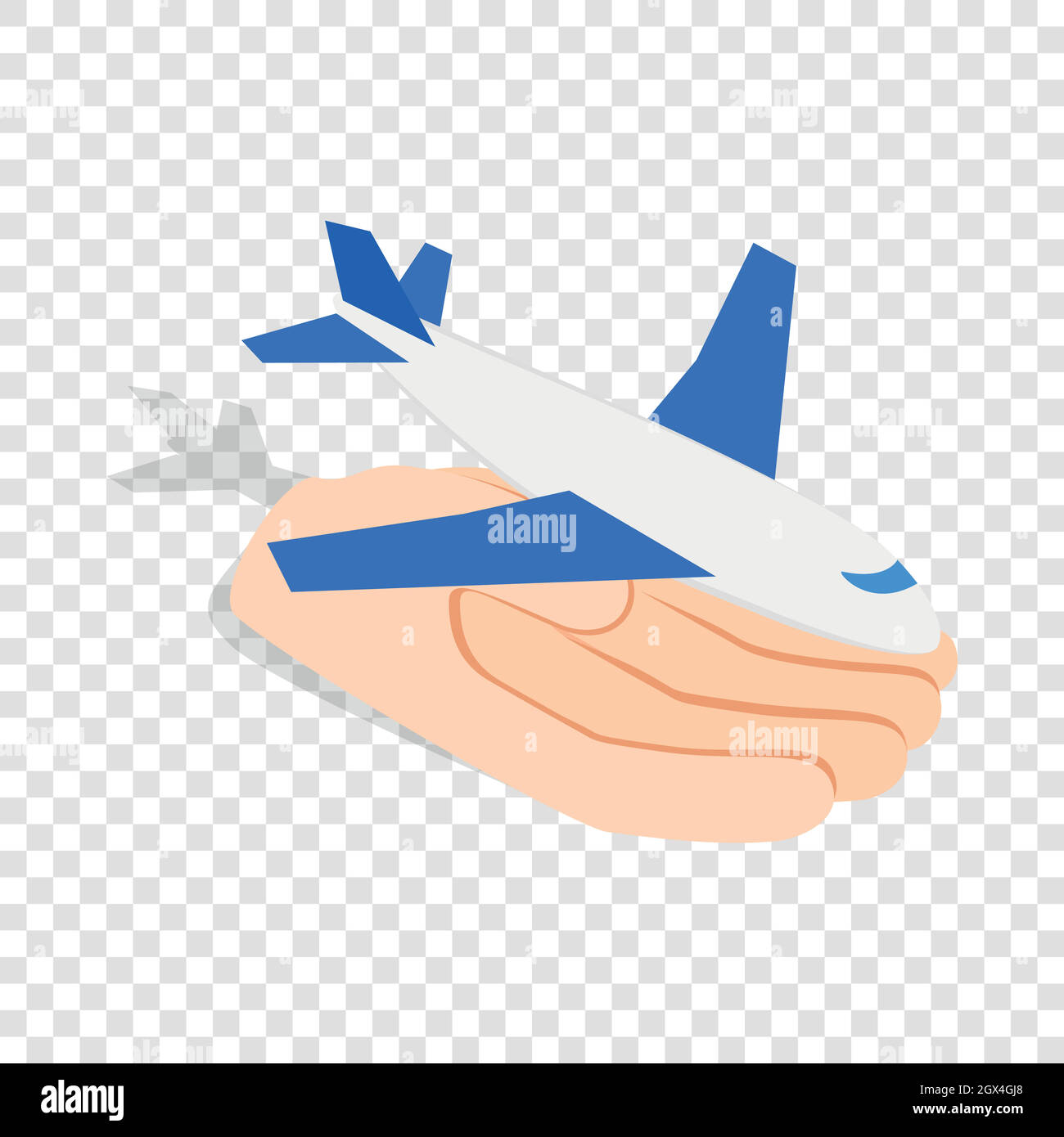 Hand holding plane isometric icon Stock Vector Image & Art - Alamy