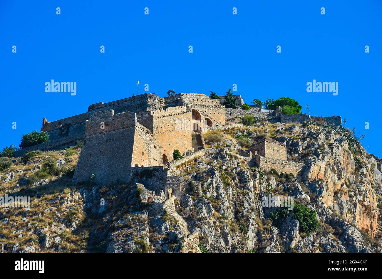 The medieval Venetian fortress of Palamidi fortress, built uphill ...