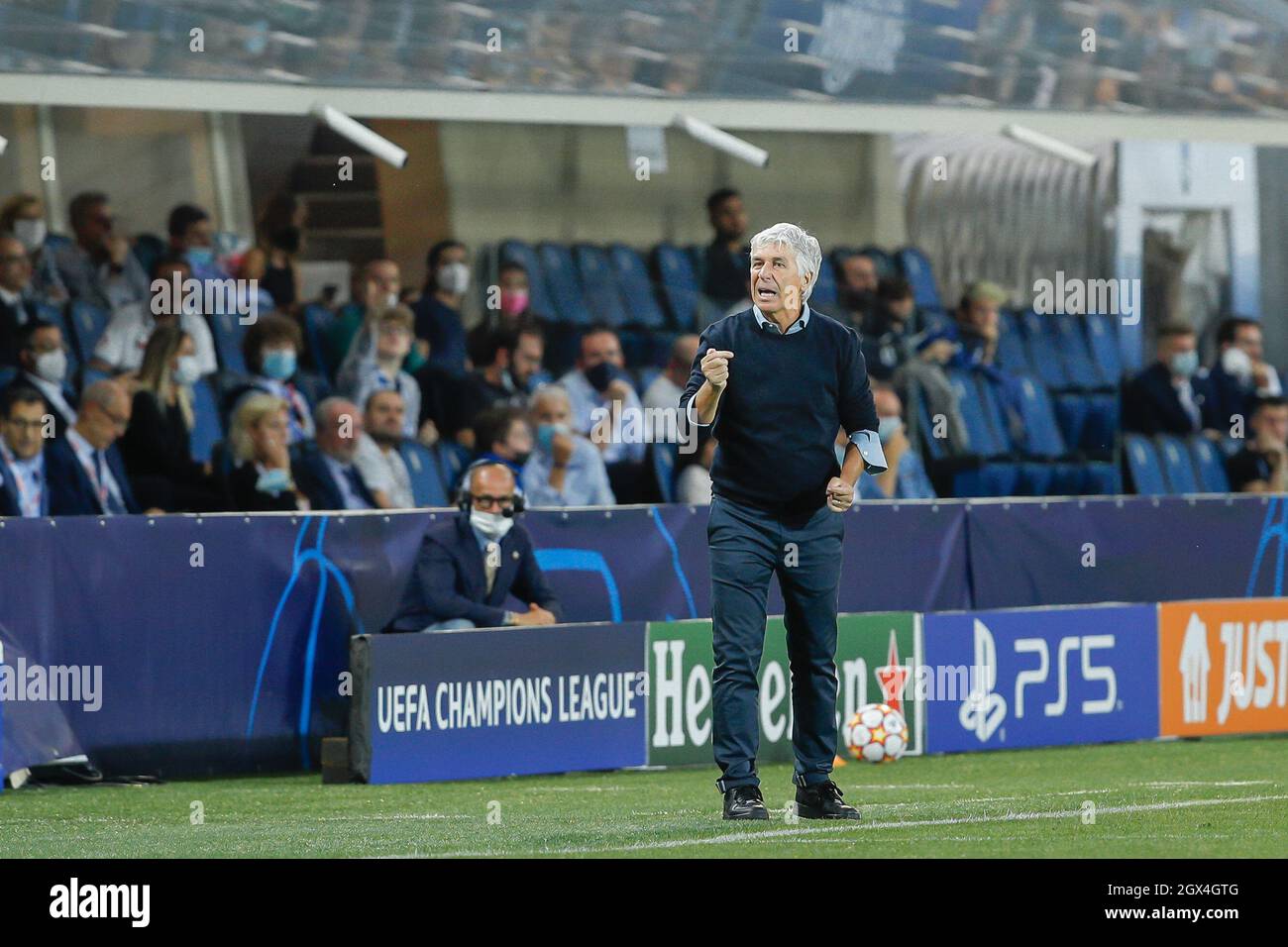 Italy, Bergamo, sept 29 2021: Gian Piero Gasperini (Atalanta manager ...