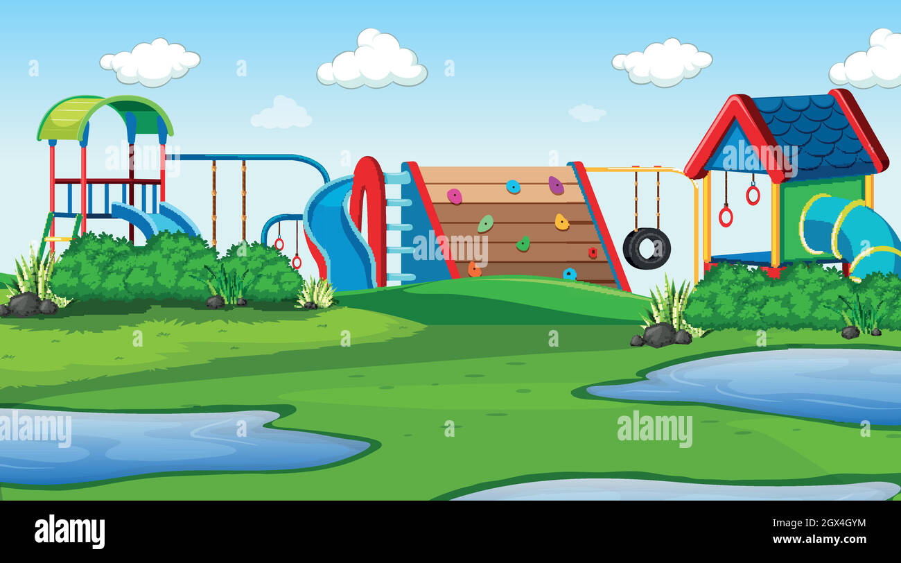 outdoor park playground scene Stock Vector Image & Art - Alamy