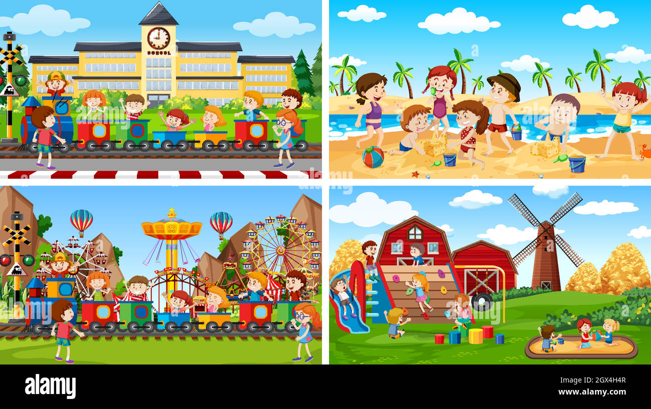 Set of scenes in nature setting Stock Vector Image & Art - Alamy