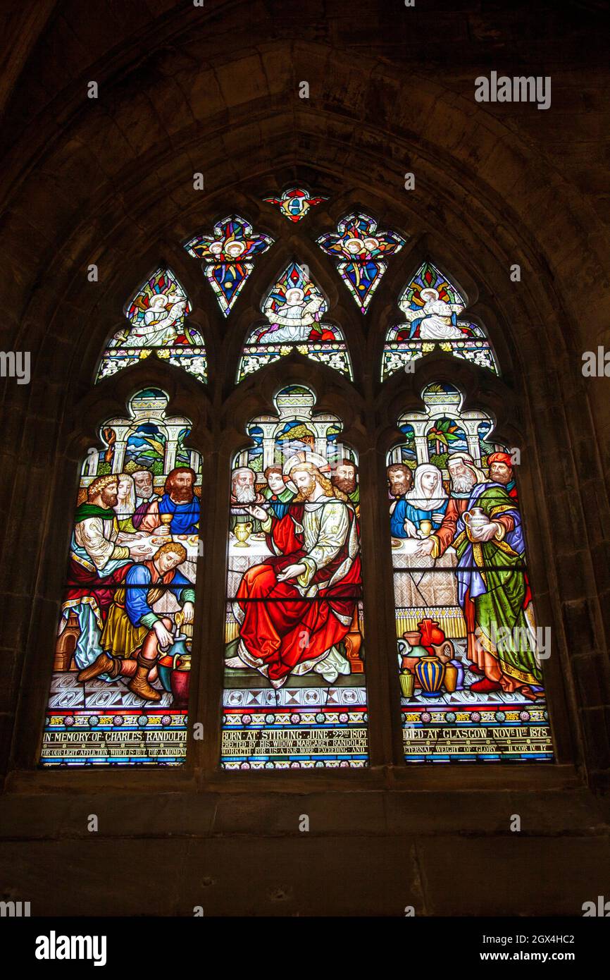 Church of Holy Rude Stained Glass Window in Stirling, Scotland Stock ...