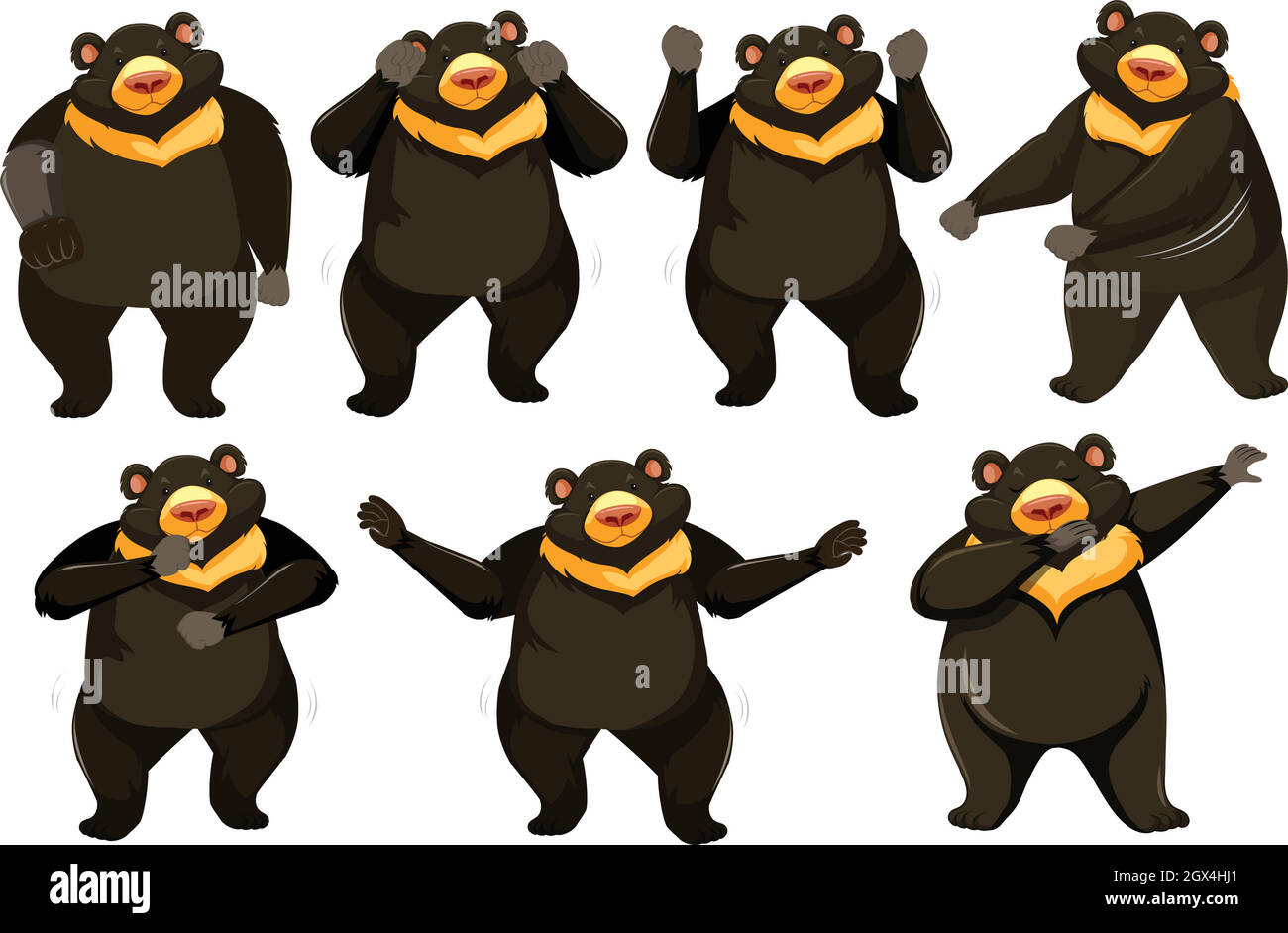 Set of bear dance position Stock Vector Image & Art - Alamy