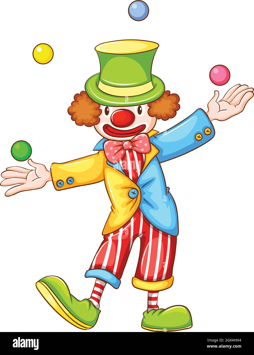 A coloured sketch of a clown juggling Stock Vector Image & Art - Alamy