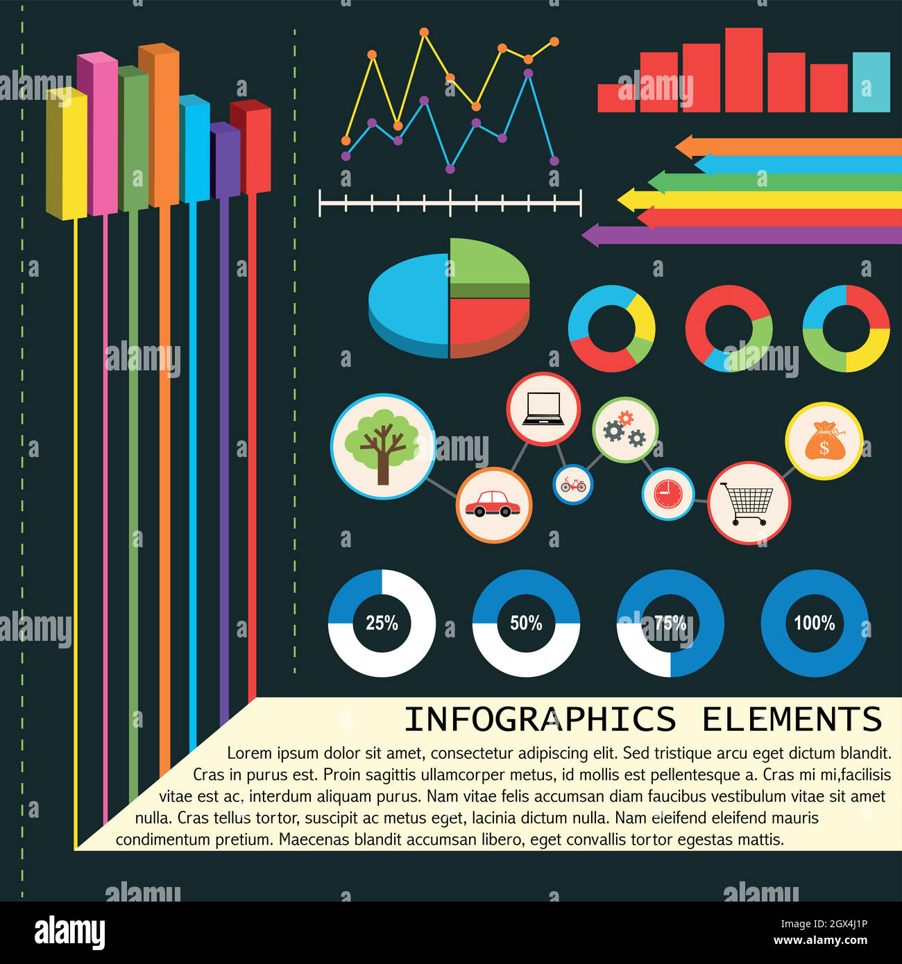Infographics elements with graphs Stock Vector Image & Art - Alamy