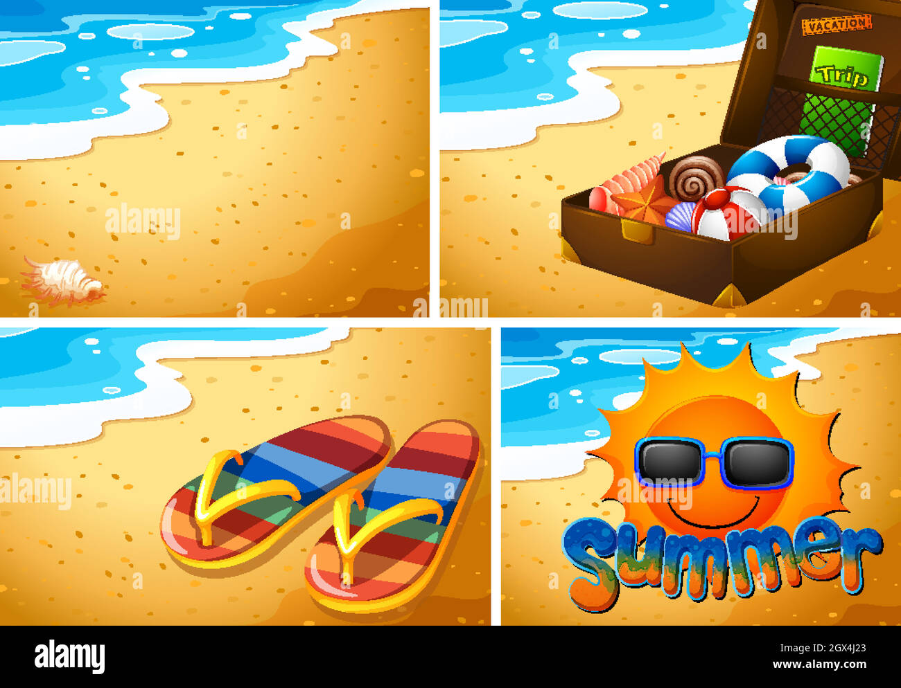 Sea water sandy beach Stock Vector Images - Alamy