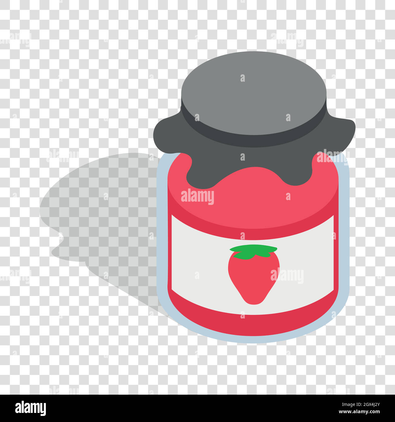 Glass pot strawberry jam Stock Vector Images - Alamy