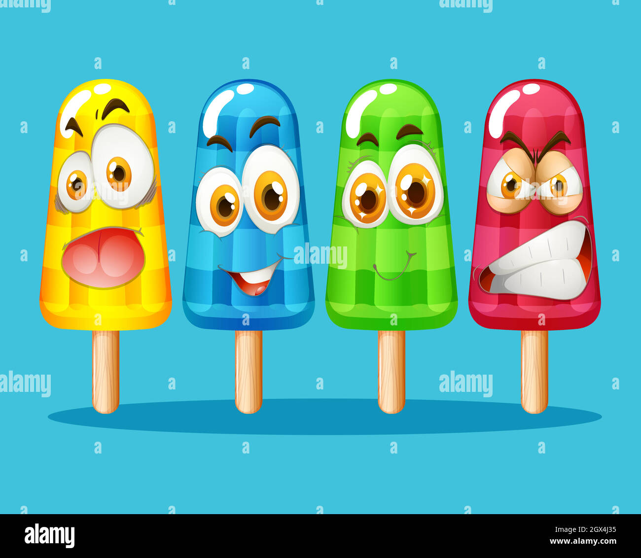 Popsicle with facial expression Stock Vector Image & Art - Alamy