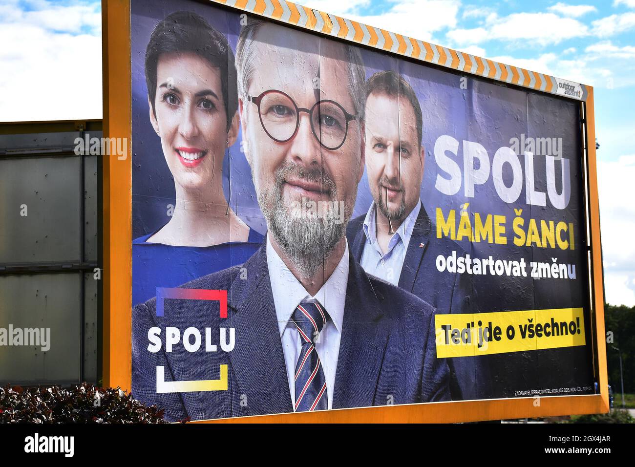 2021 Czech legislative elections poster bearing Marketa Pekarova ...