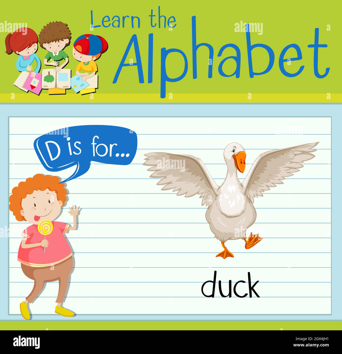 Flashcard letter D is for duck Stock Vector Image & Art - Alamy