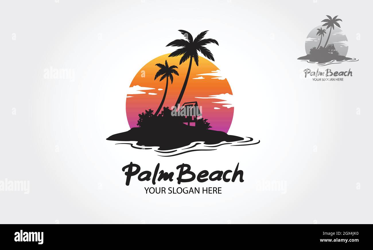 Sunset Palm Tree Logo