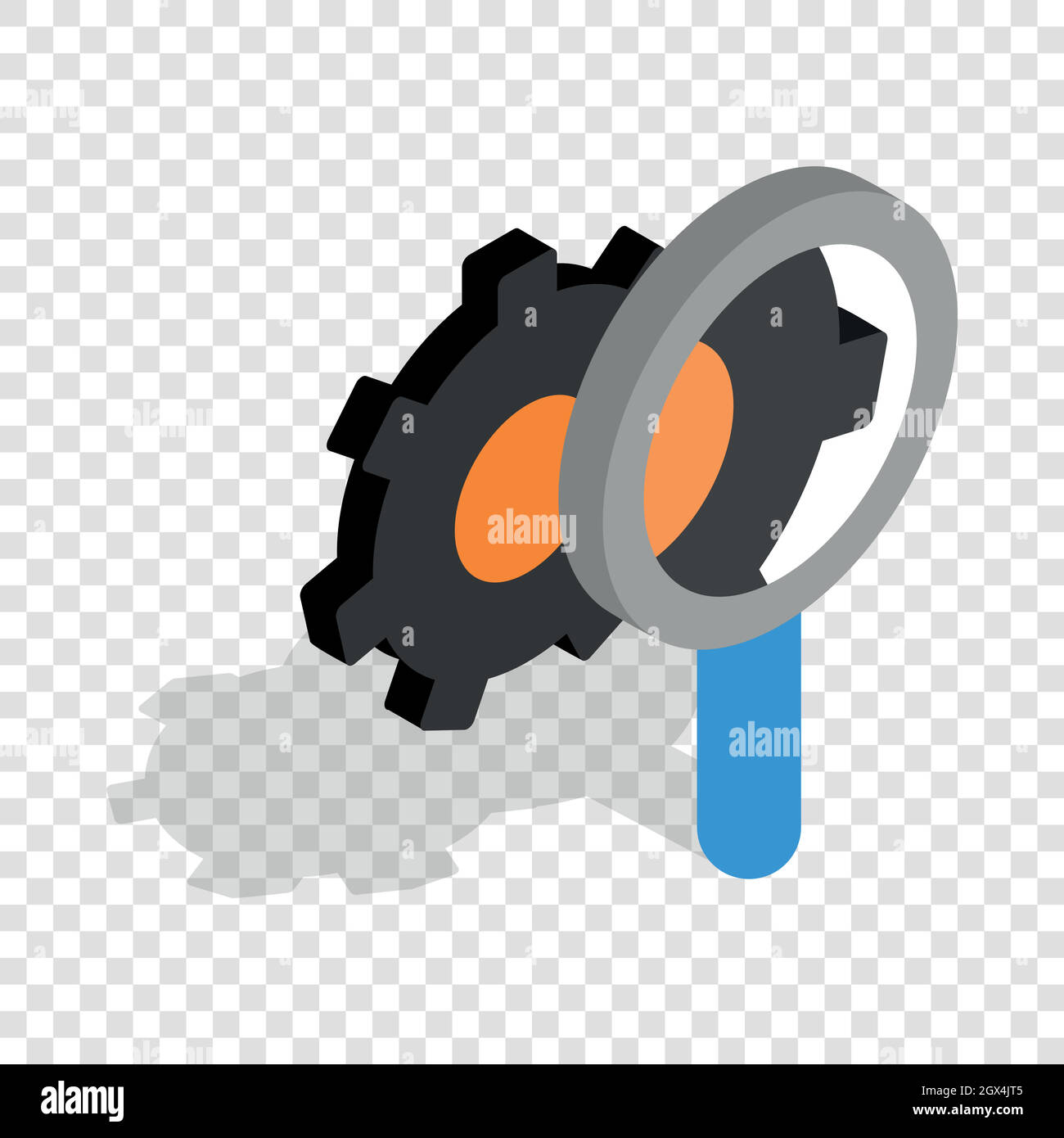 Gear glass 3d icon Stock Vector Images - Alamy