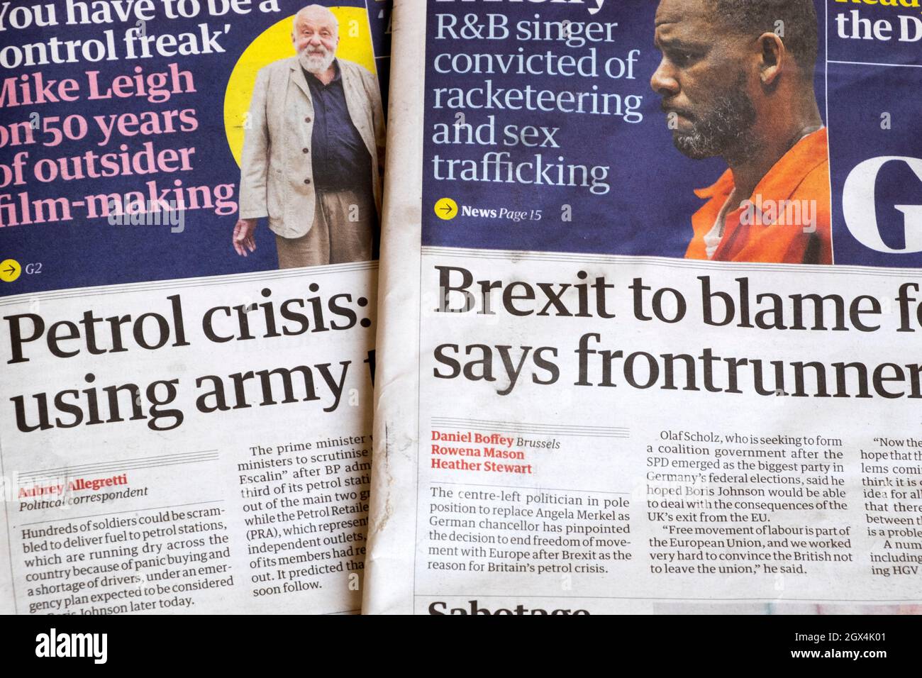 "Brexit to blame" for UK's fuel crisis "Petrol crisis: using army ...