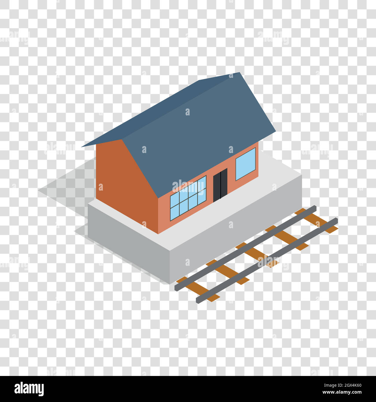 Train station building isometric icon Stock Vector Image & Art - Alamy