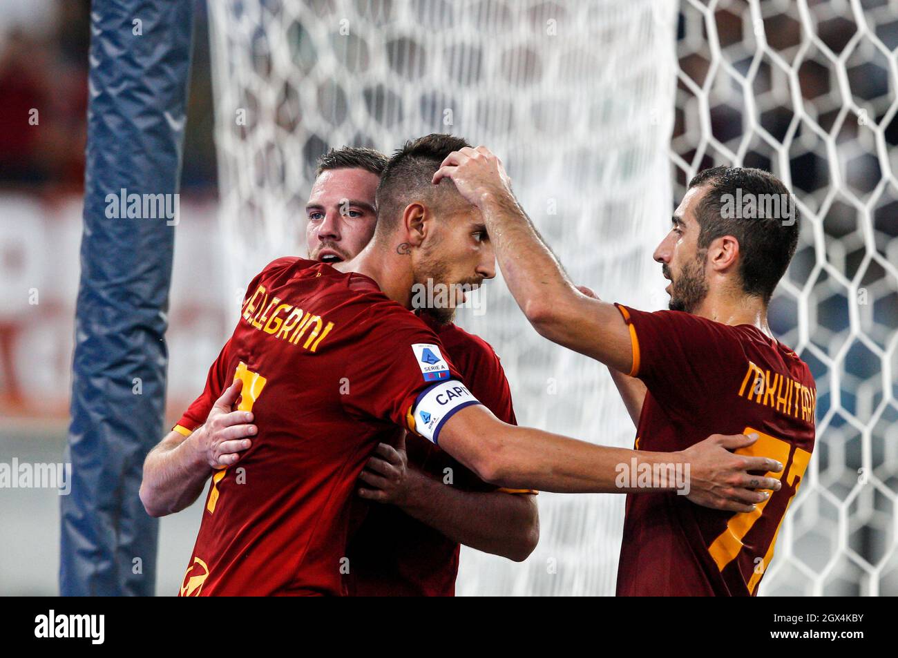 Rome, Italy. 3rd Oct, 2021. Lorenzo Pellegrini, of AS Roma, left ...
